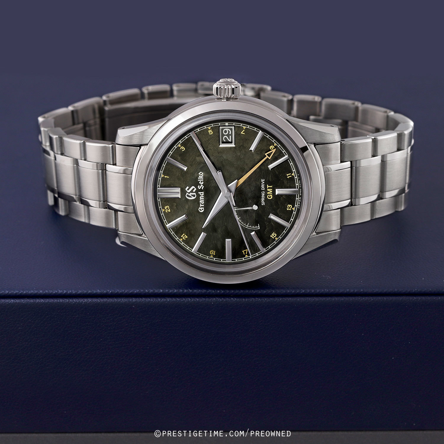 Pre-owned Grand Seiko Elegance Spring Drive GMT 40.2mm sbge271 Autumn Kanro